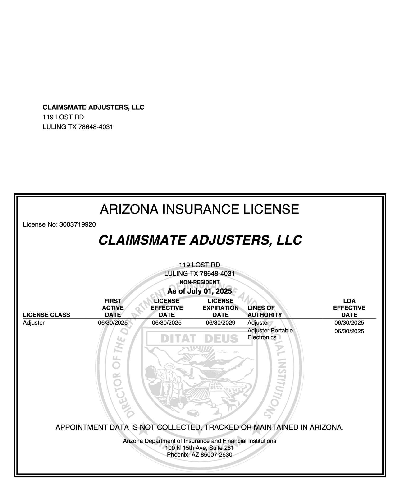 License Verification | ClaimsMate